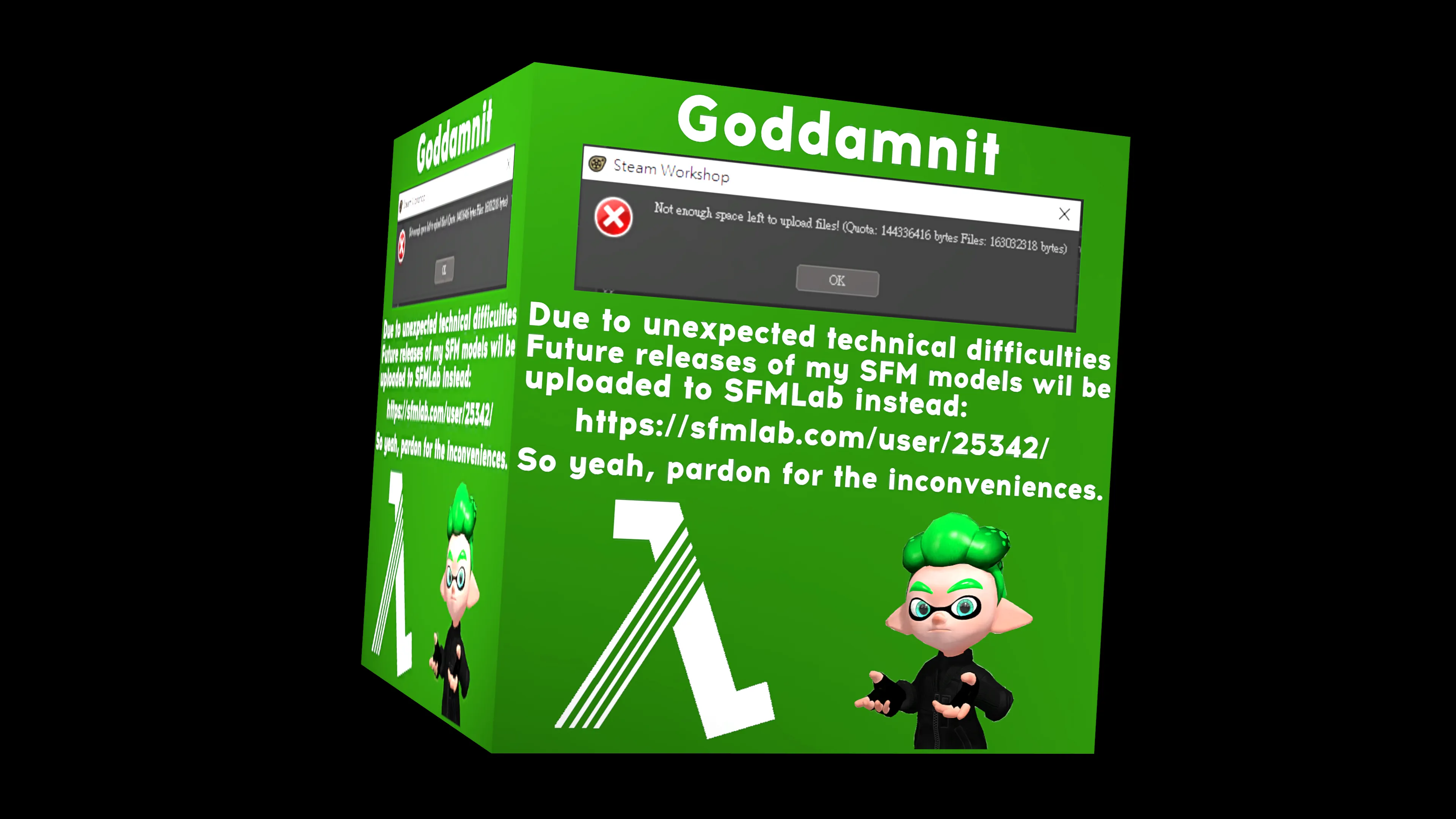 Not Enough Upload Space Cube by NeoLin7812 - Source Film Maker Mods | ModWorkshop