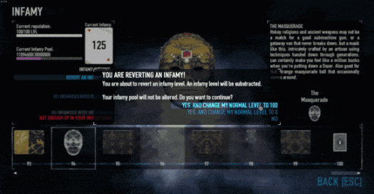 Revert An Infamy Level - ModWorkshop