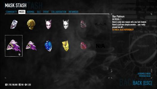 JoJo's Bizarre Adventure Stand Mask Pack - ModWorkshop