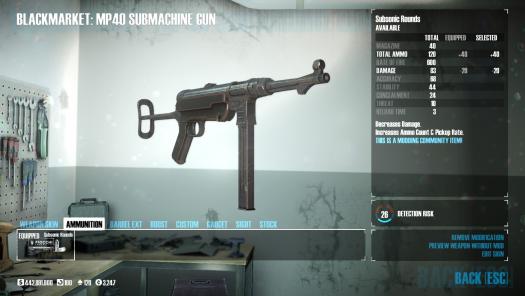 MP40 Subsonic Rounds - ModWorkshop