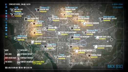 CRIME.NET Colored Map - ModWorkshop