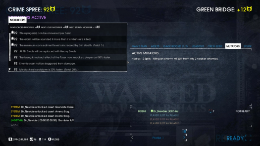 [Crime Spree] Mutators - ModWorkshop